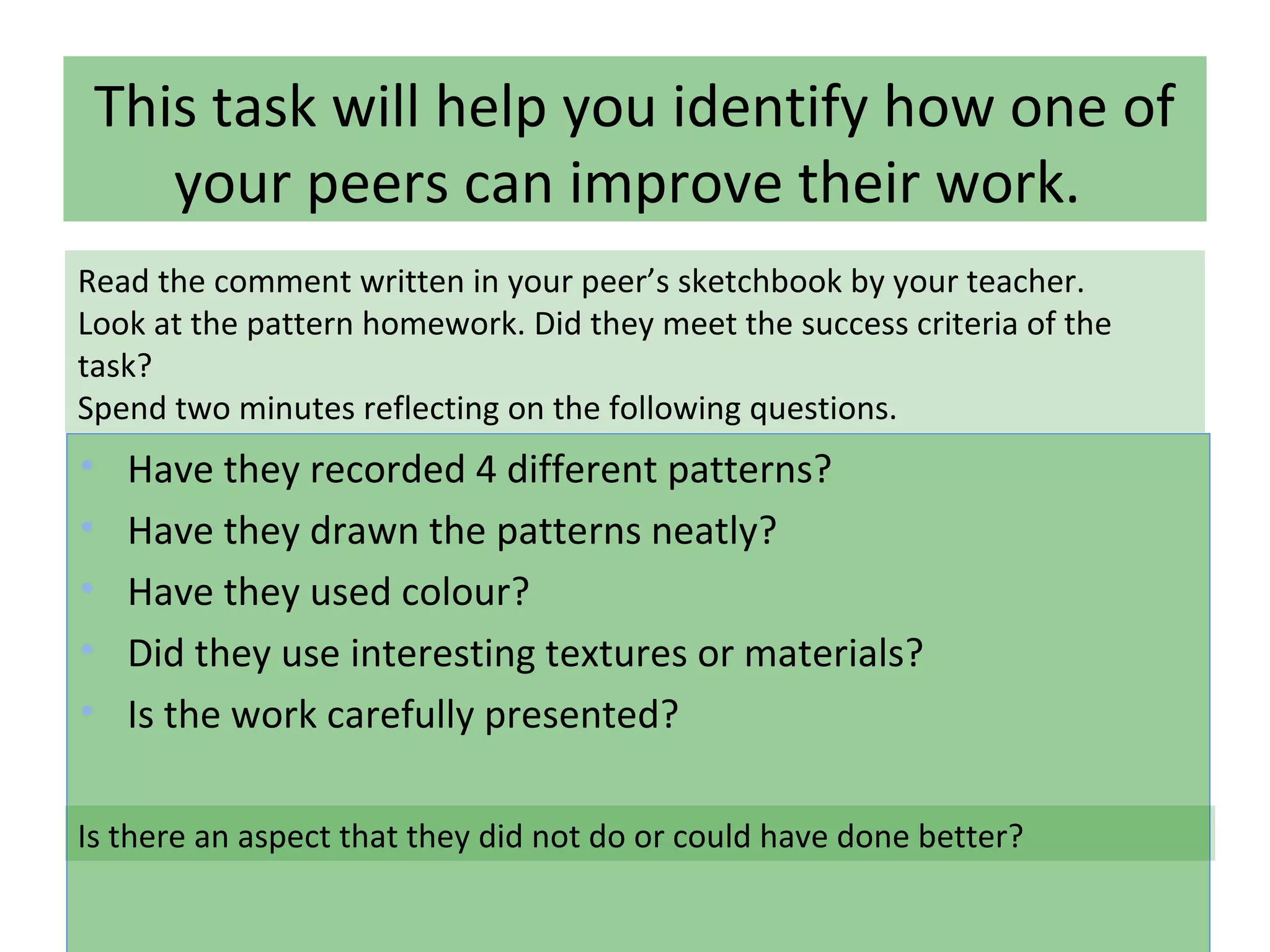 Year 7 4 Pattern hwk challenge | PPT