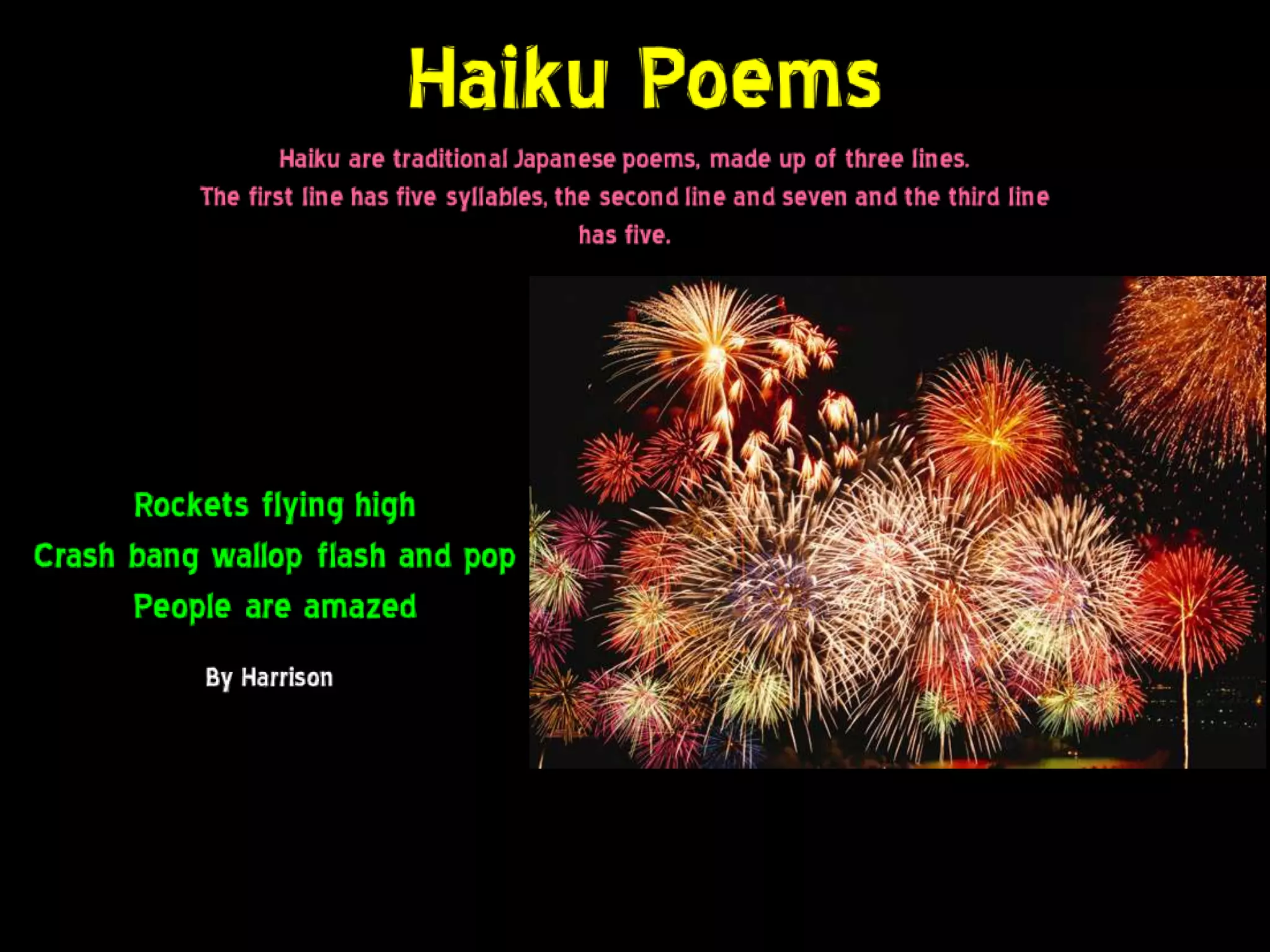 Year 7 firework poems | PPT
