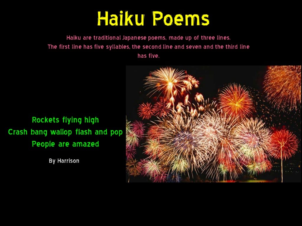Year 7 firework poems