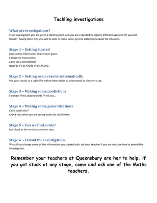 Year 7 investigation homework | DOC