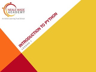 Year 7 lesson 1 introduction to programming | PPTX