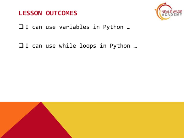 Year 7 lesson 3 variables and while loops | PPTX | Programming ...