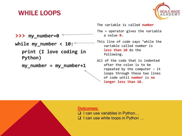 Year 7 lesson 3 variables and while loops | PPTX | Programming ...