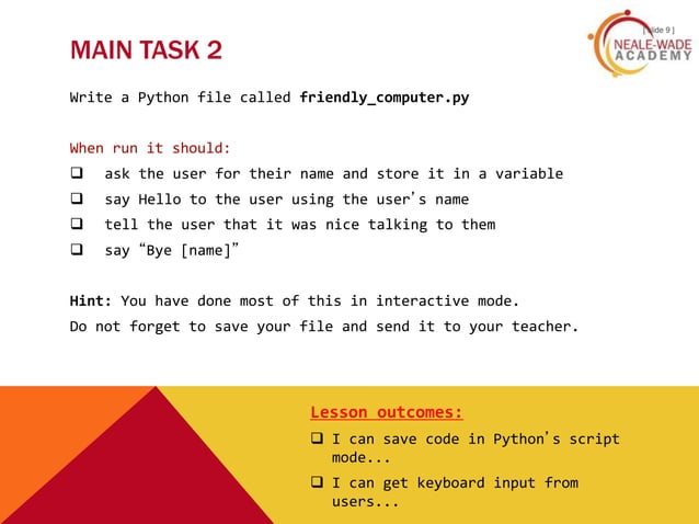 Year 7 lesson 4 interactive and script mode | PPTX | Programming ...