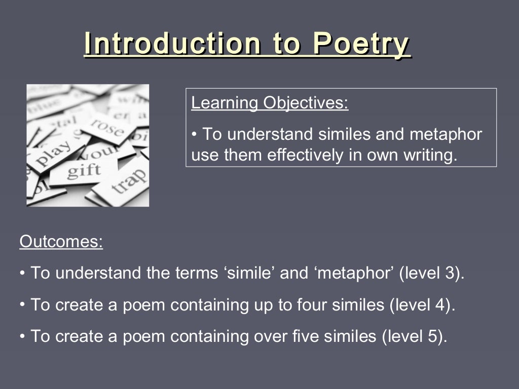 Year 7 Poetry Introduction Year 7 Poetry Introduction