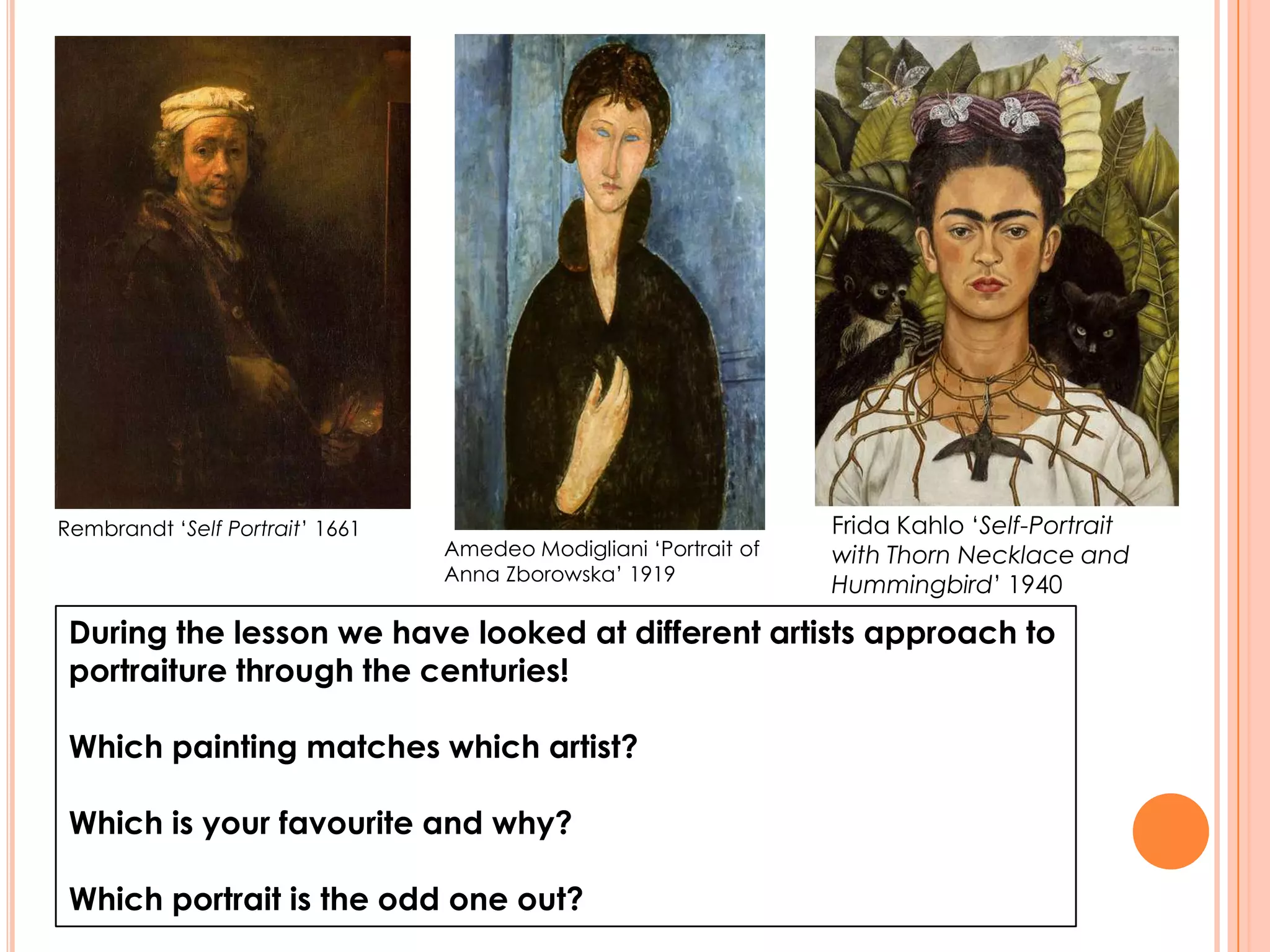 Year 7 unit 7 a portrait timeline | PPTX