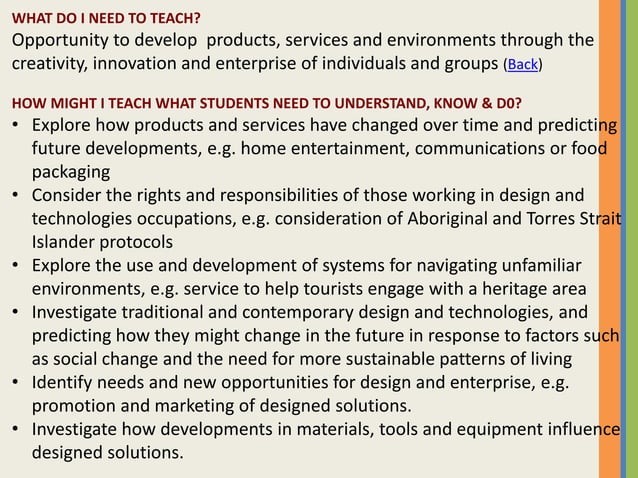 Design and Technologies: Year 8 | PPT