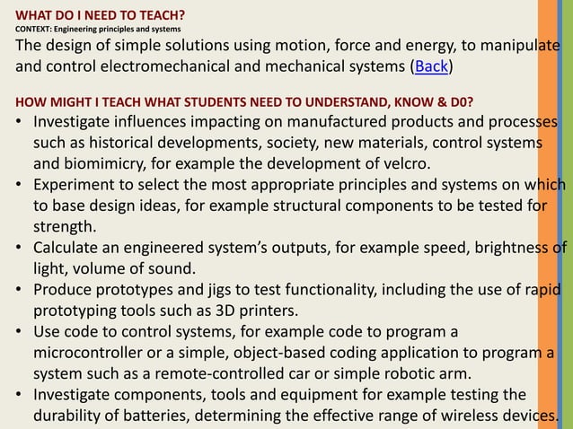 Design and Technologies: Year 8 | PPT