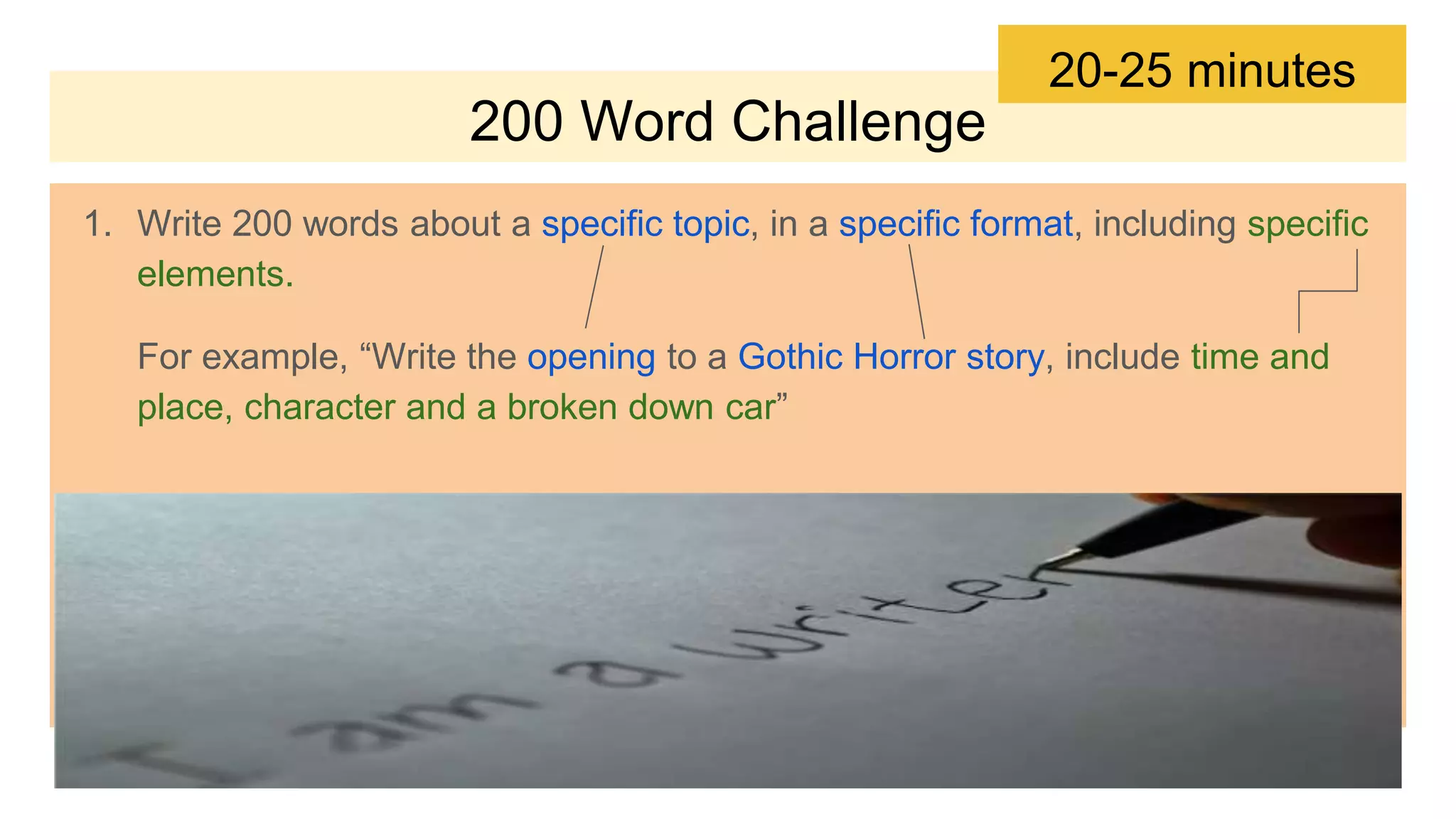 200 word writing challenge - introduction | PPTX