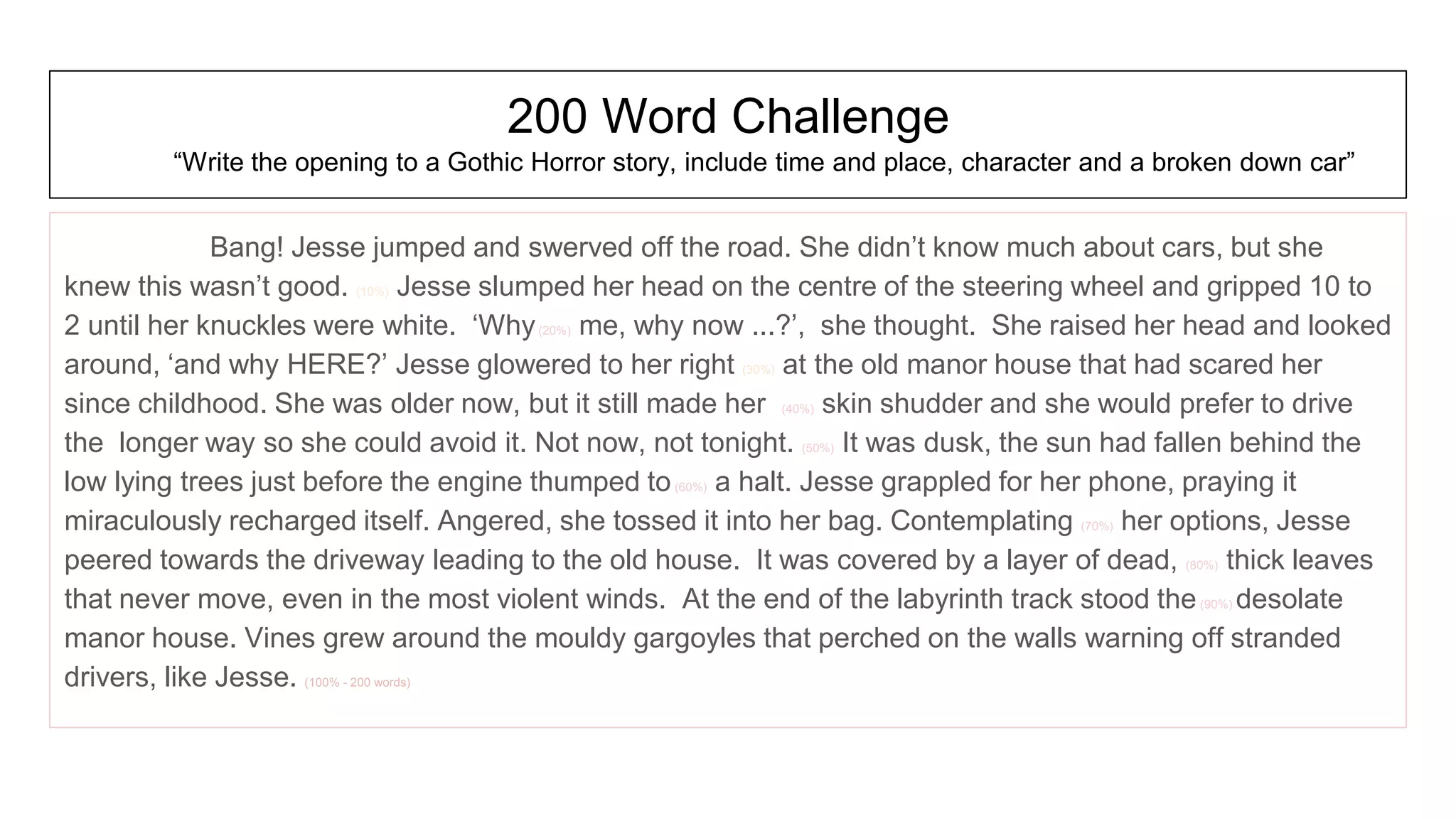 200 word writing challenge - introduction | PPTX