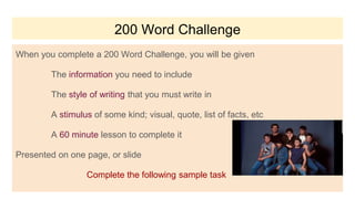 200 word writing challenge - introduction | PPTX