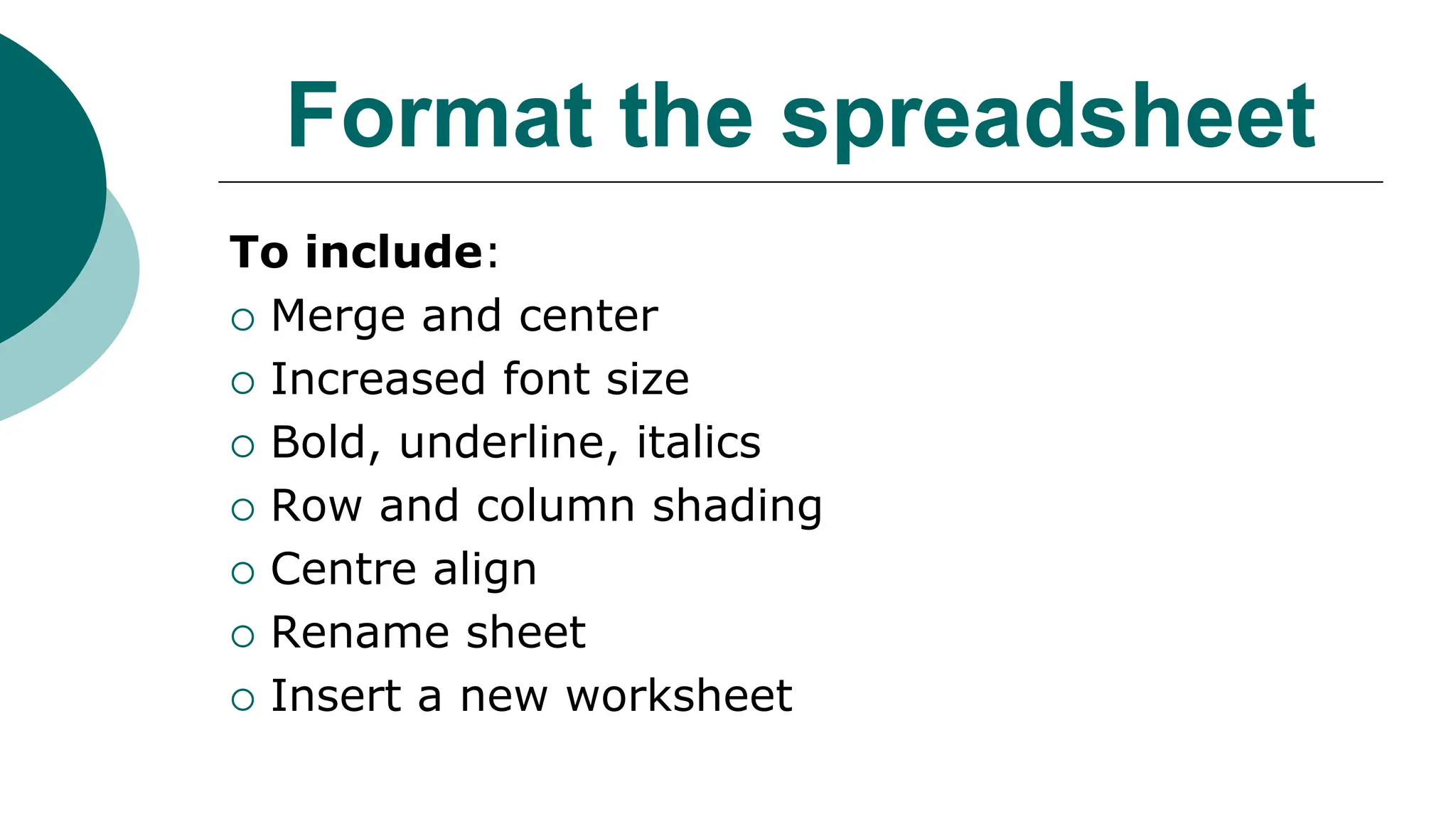 Year 8 Spreadsheet lesson for year 8 students | PPTX