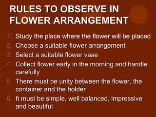 YEAR 8 flower arrangement.ppt home Economics note | PPT