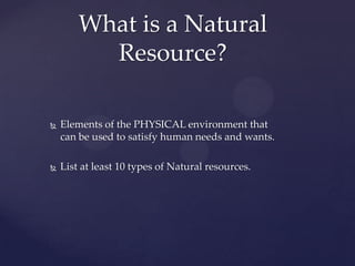 Year 8 geo natural resources | PPT