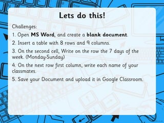 YEAR 8 ICT WEEK 1 CREATING TABLES.pptx