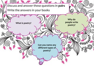 Year 8 Poetry lesson 1 | PPTX
