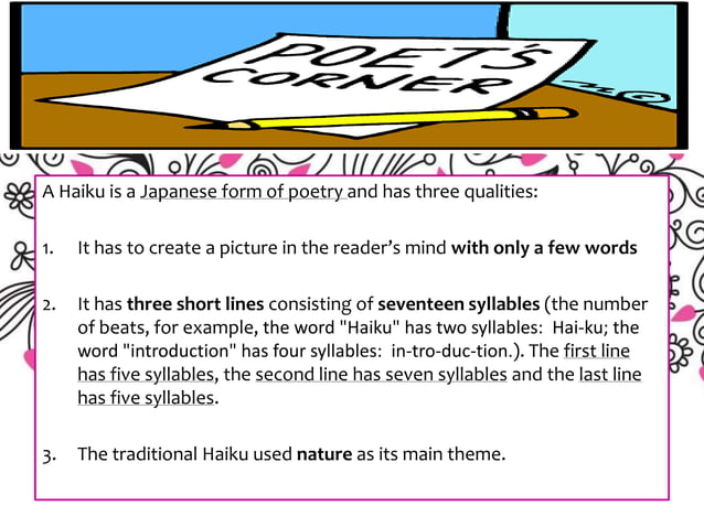 Year 8 Poetry lesson 1 | PPTX