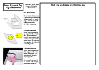 Year 8 Graphics Pop Up Booklet | PPT