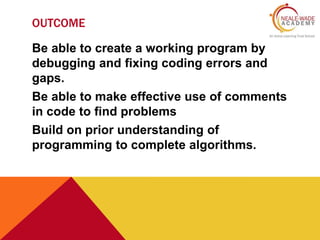 Year 8 python part 1 - debugging | PPTX | Computing | Technology & Computing
