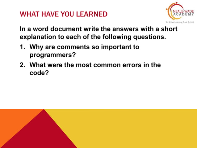 Year 8 python part 1 - debugging | PPT