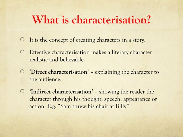 Year 9 characterisation | PPT