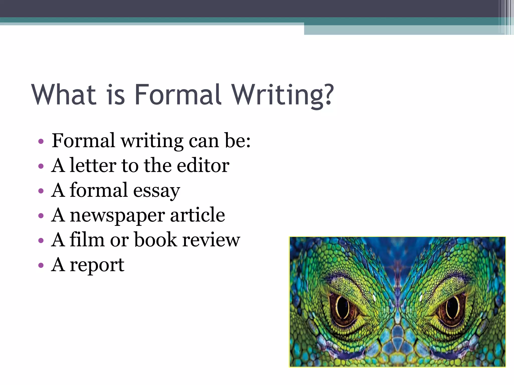 Year 9 Formal Writing | PPT