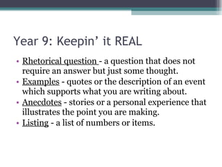 Year 9 Formal Writing | PPT