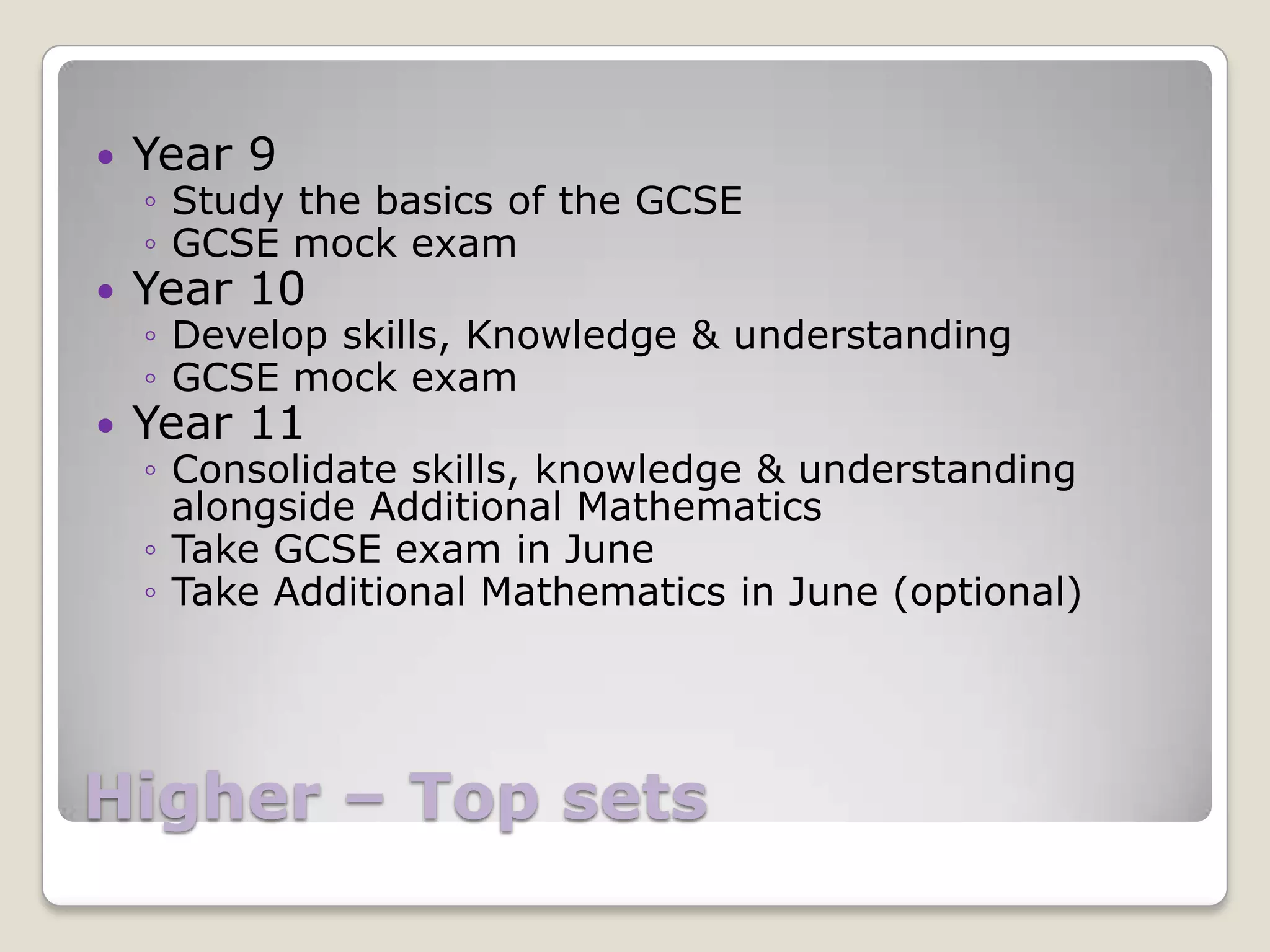 Year 9 gcse progression evening | PPTX