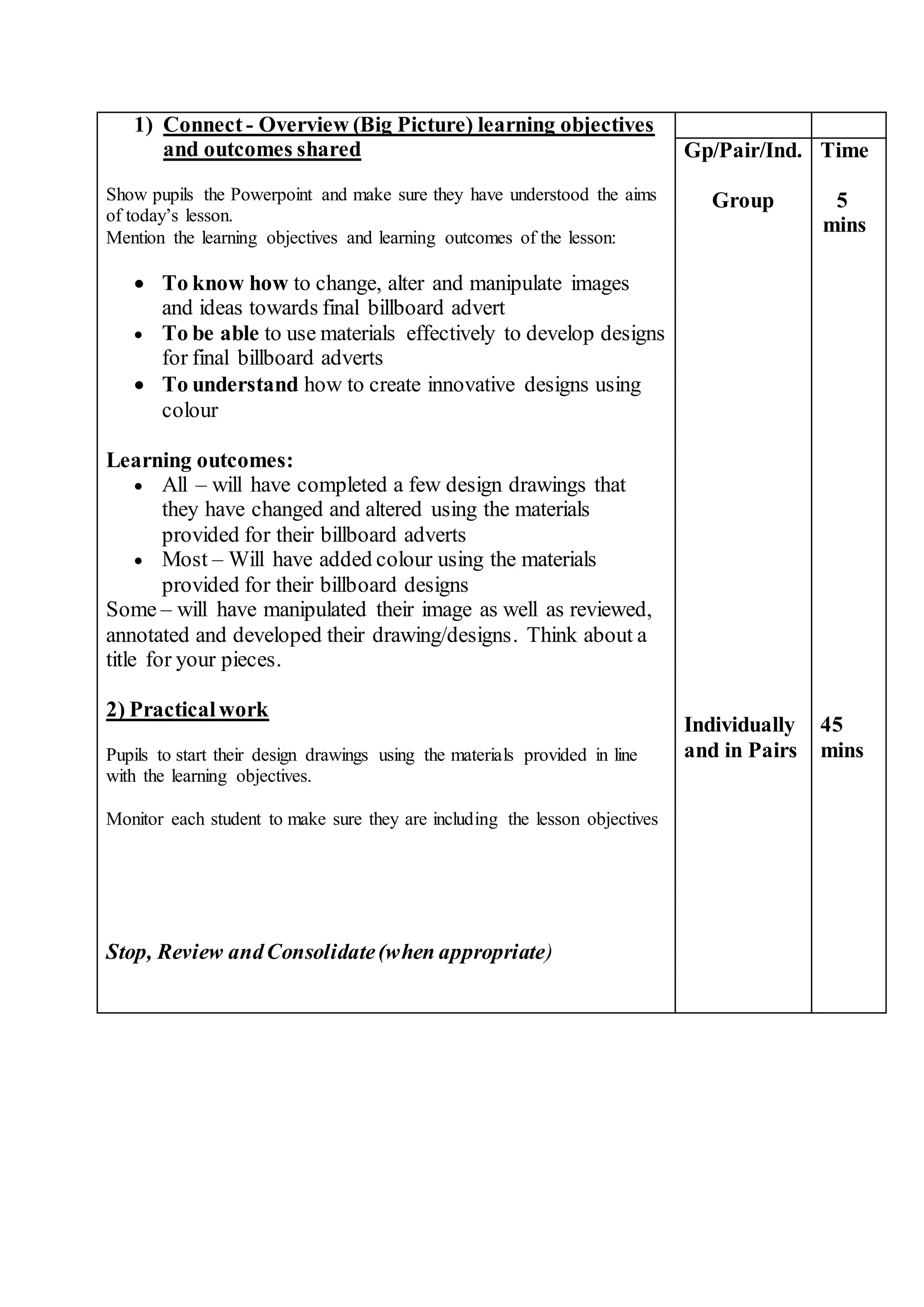 Year 9 Lesson-Graphics | DOCX | Educational Assessment | Education