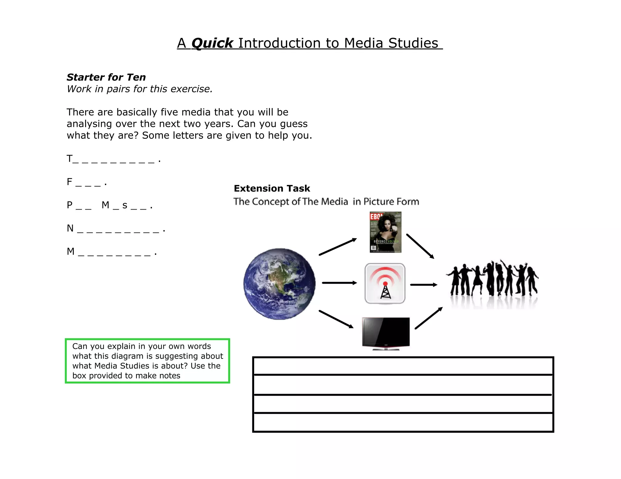 Year 9 media introduction | PDF