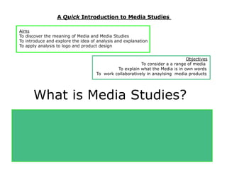 Year 9 media introduction | PDF