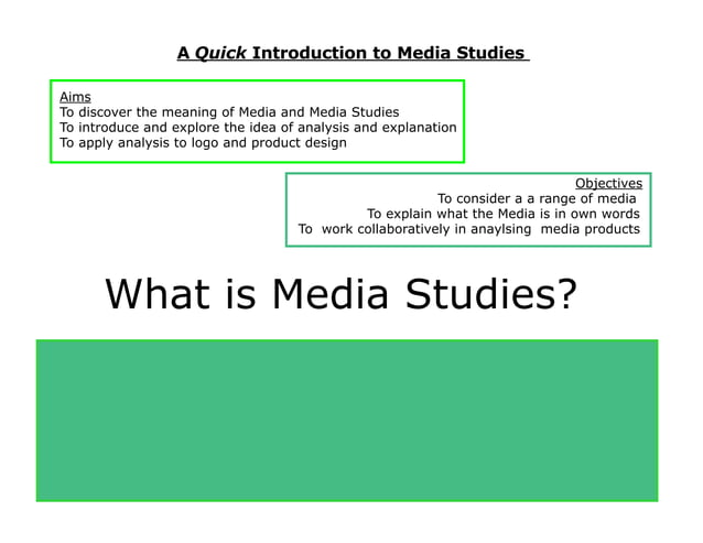 Year 9 media introduction | PDF