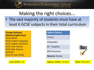 Year 9 options evening 2012 | PPTX | Secondary Education | Education