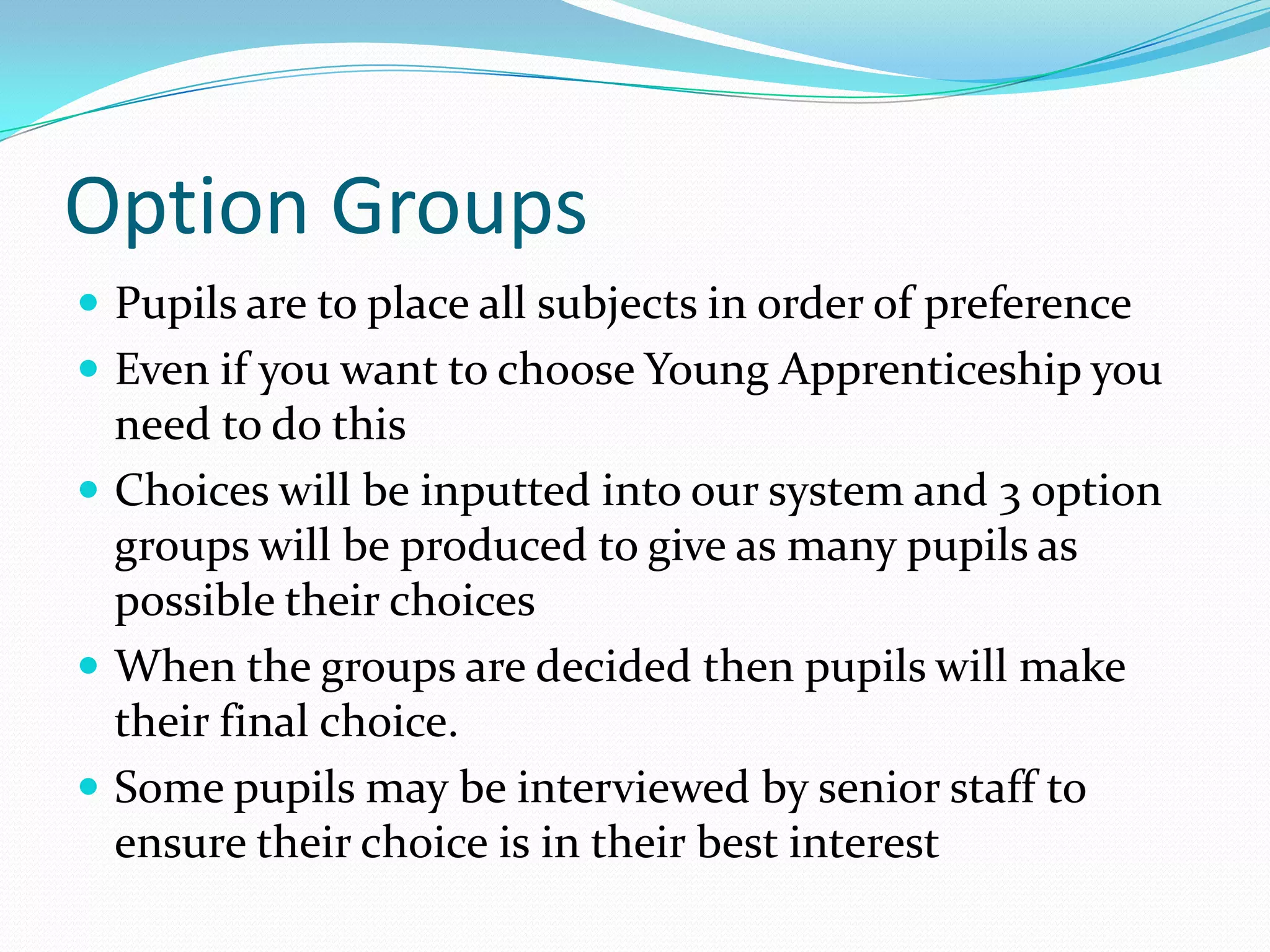 Year 9 Options Presentation | PPTX