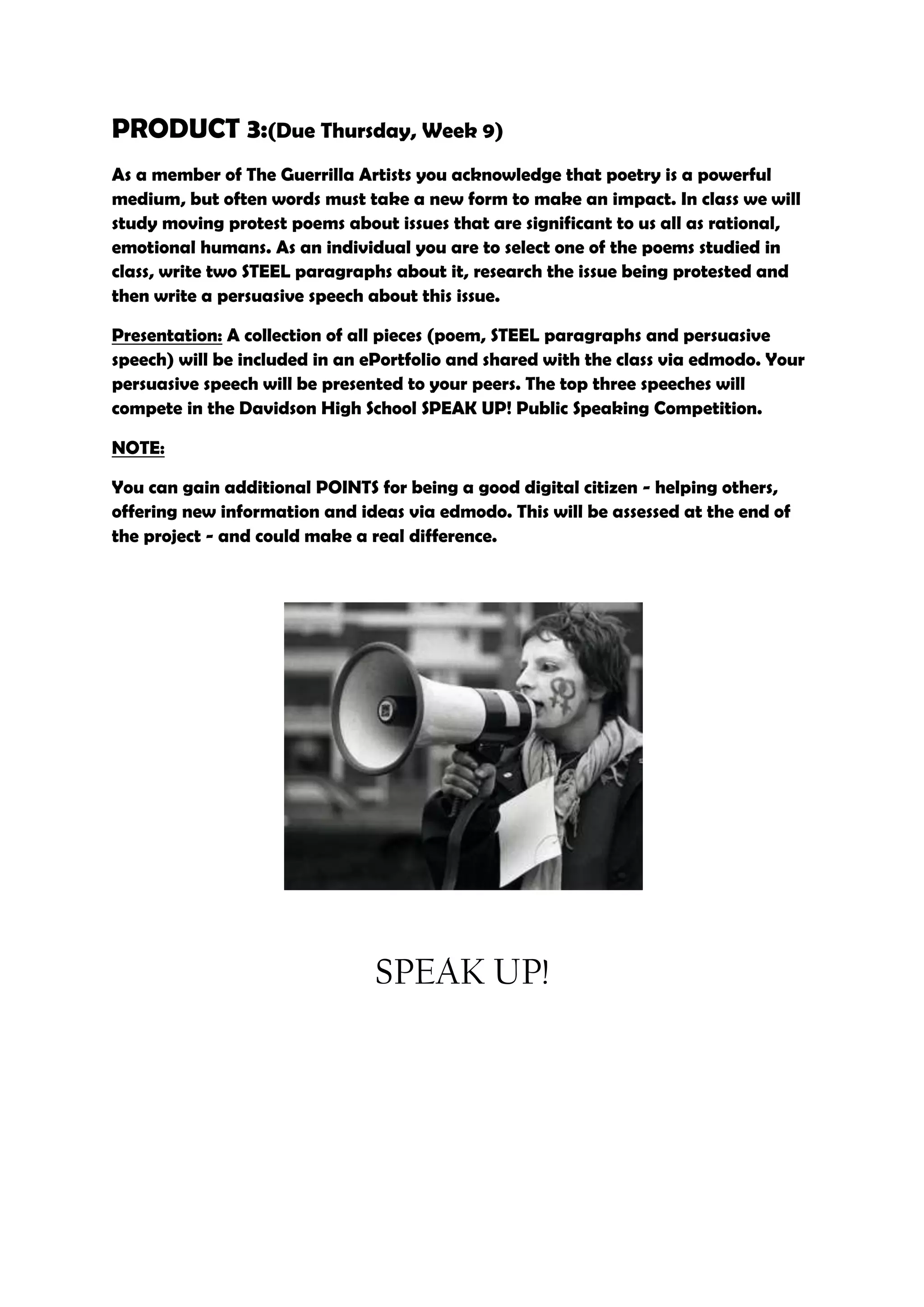 Year 9 Protest Poetry Project | DOCX