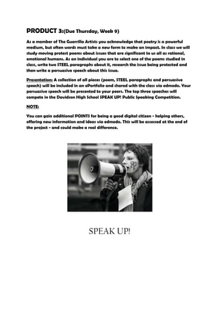 Year 9 Protest Poetry Project | DOCX