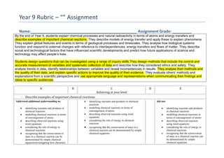 Year 9 rubric eg | DOCX