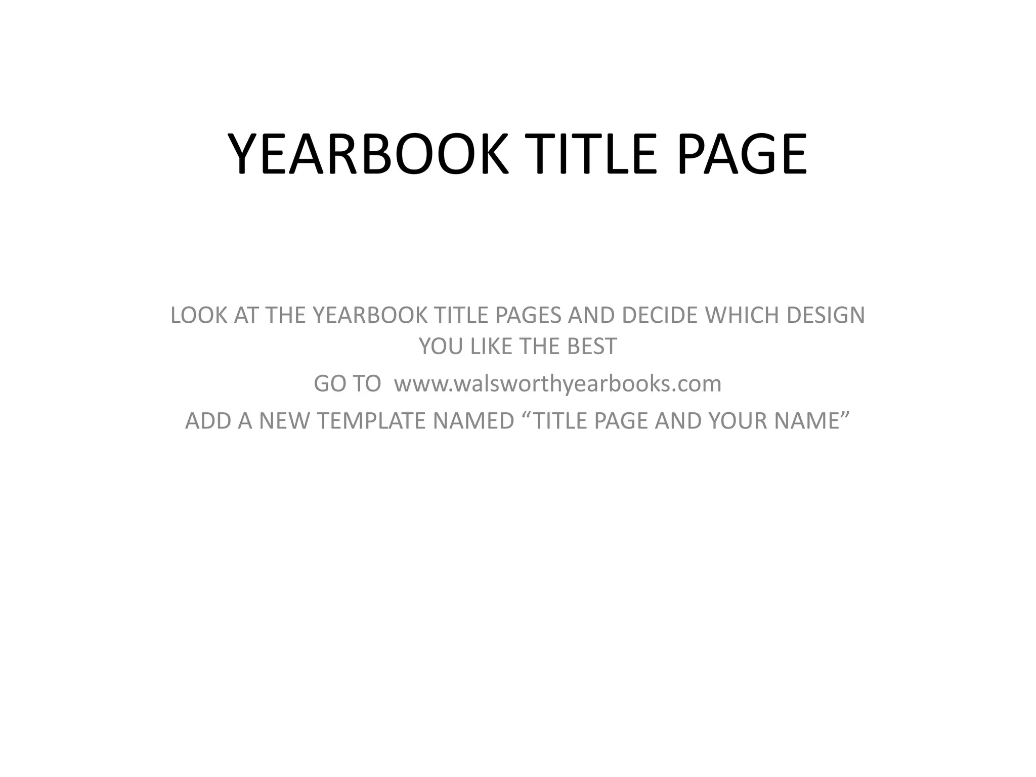 West Las Vegas Middle School Yearbook title page | PPTX