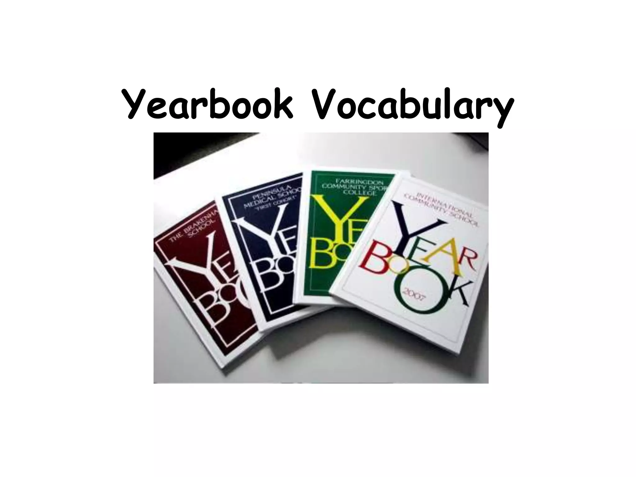 Yearbook vocabulary guide | PPT