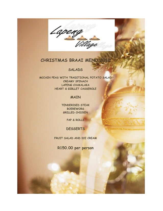 Year end braai menu 2010 | PDF