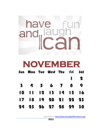 Yearly affirmations calendar | PDF