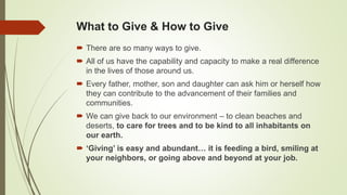 Year of giving | PPTX | Non-Profit Organizations | Industries