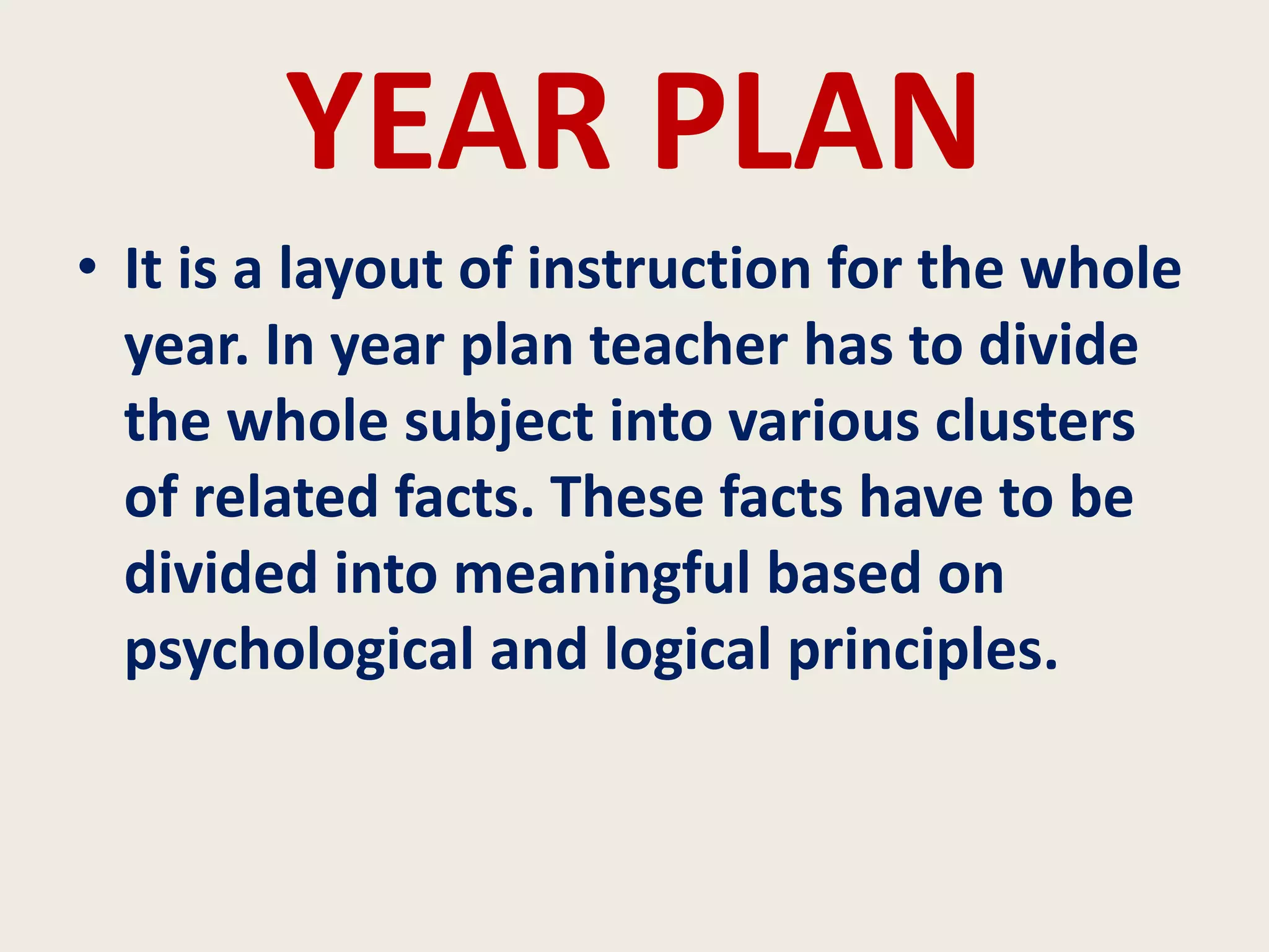 Year plan | PPTX