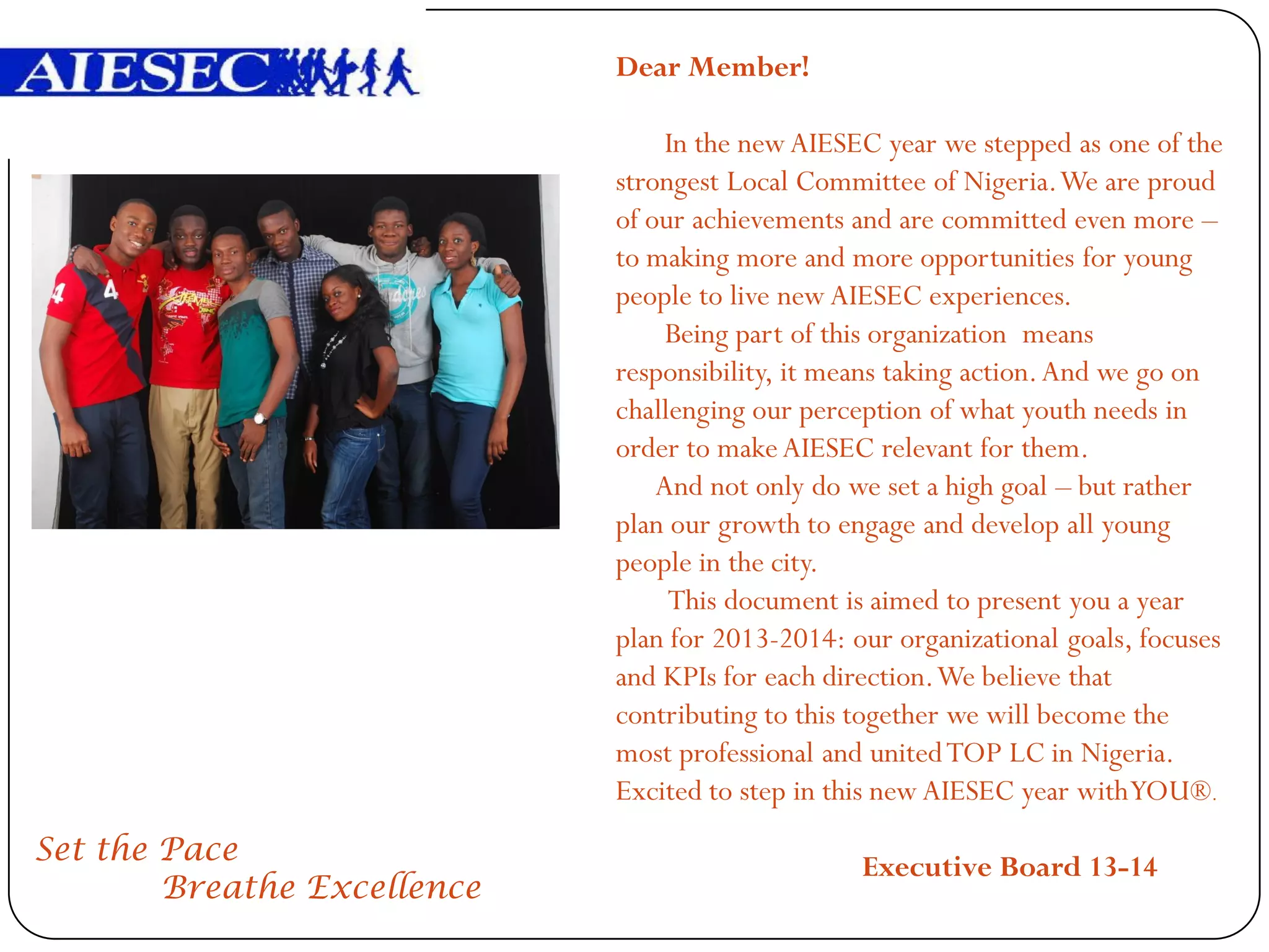 AIESEC IFE 2013 Year Plan Output | PPT