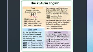 The years in English power point presentation | PPTX