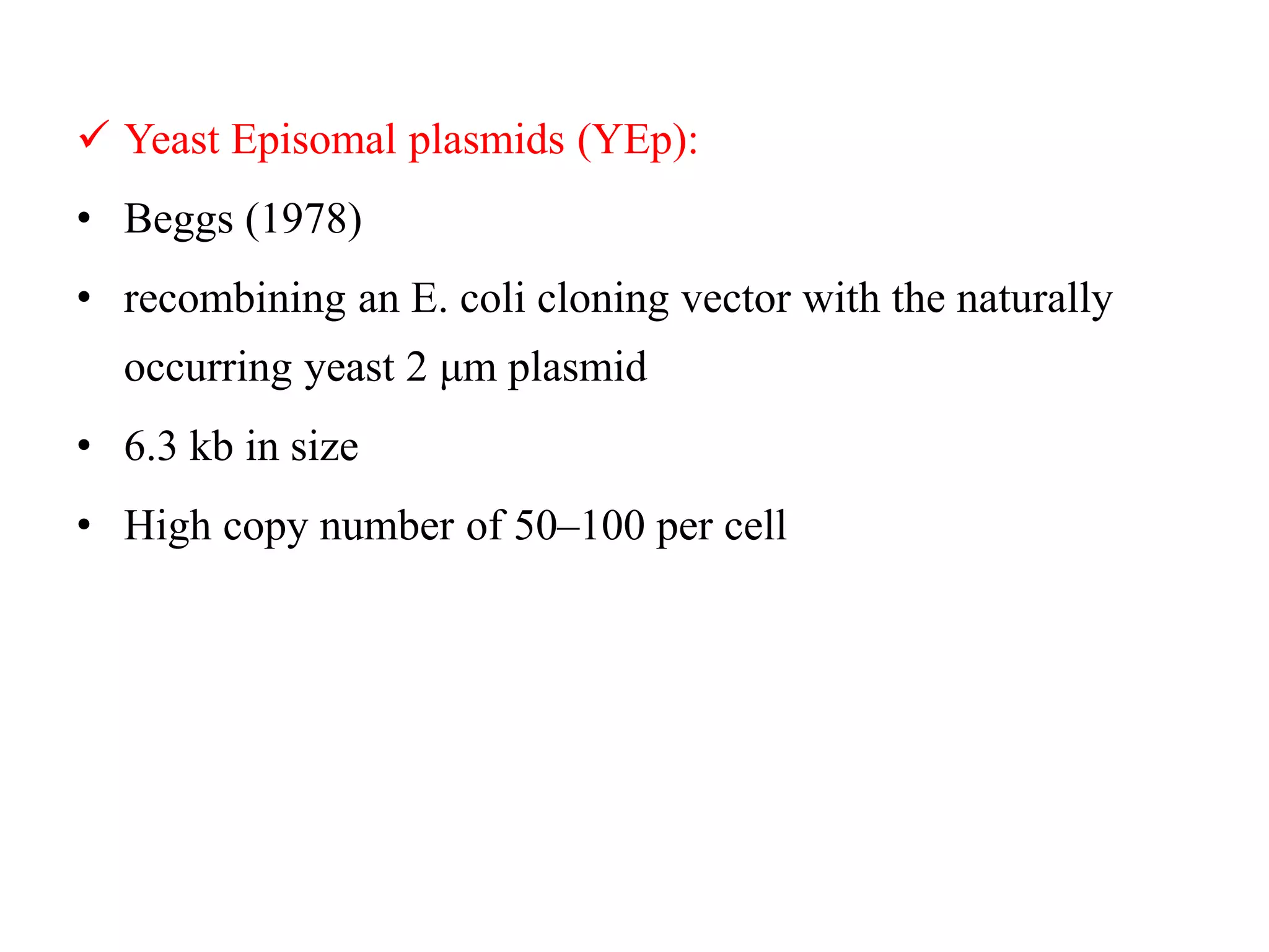 cloning and expression system in yeast | PPTX