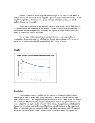 Yeast experiment | DOCX