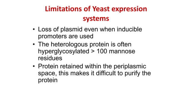 Yeast Expression system class 3.pptx | Biotech and Biomedical Industry ...