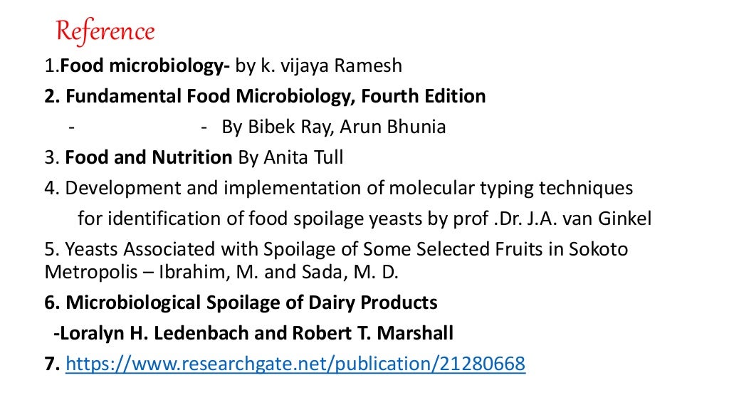 Yeast in food spoilage