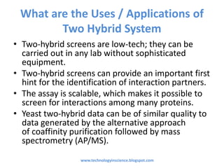 Yeast two hybrid system for Protein Protein Interaction Studies | PPT